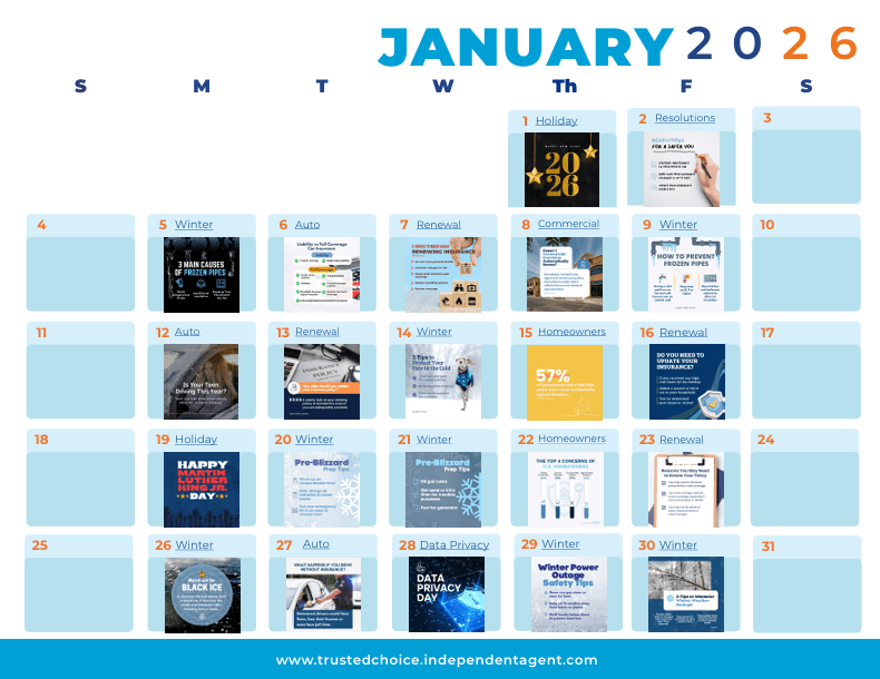 Social Media Calendar - Independent Insurance Agents of SD